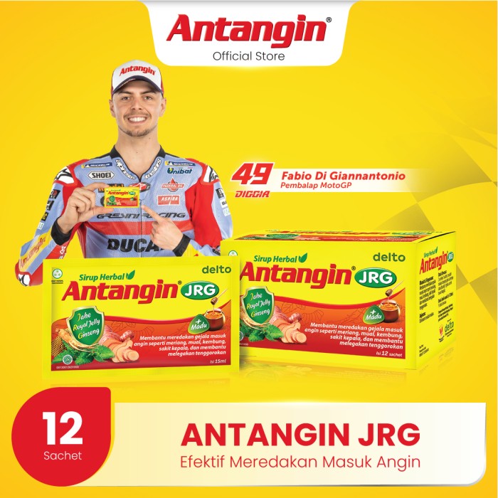 Antangin JRG + Madu Sirup Herbal Box 12 Sachet - Meredakan Masuk Angin ...